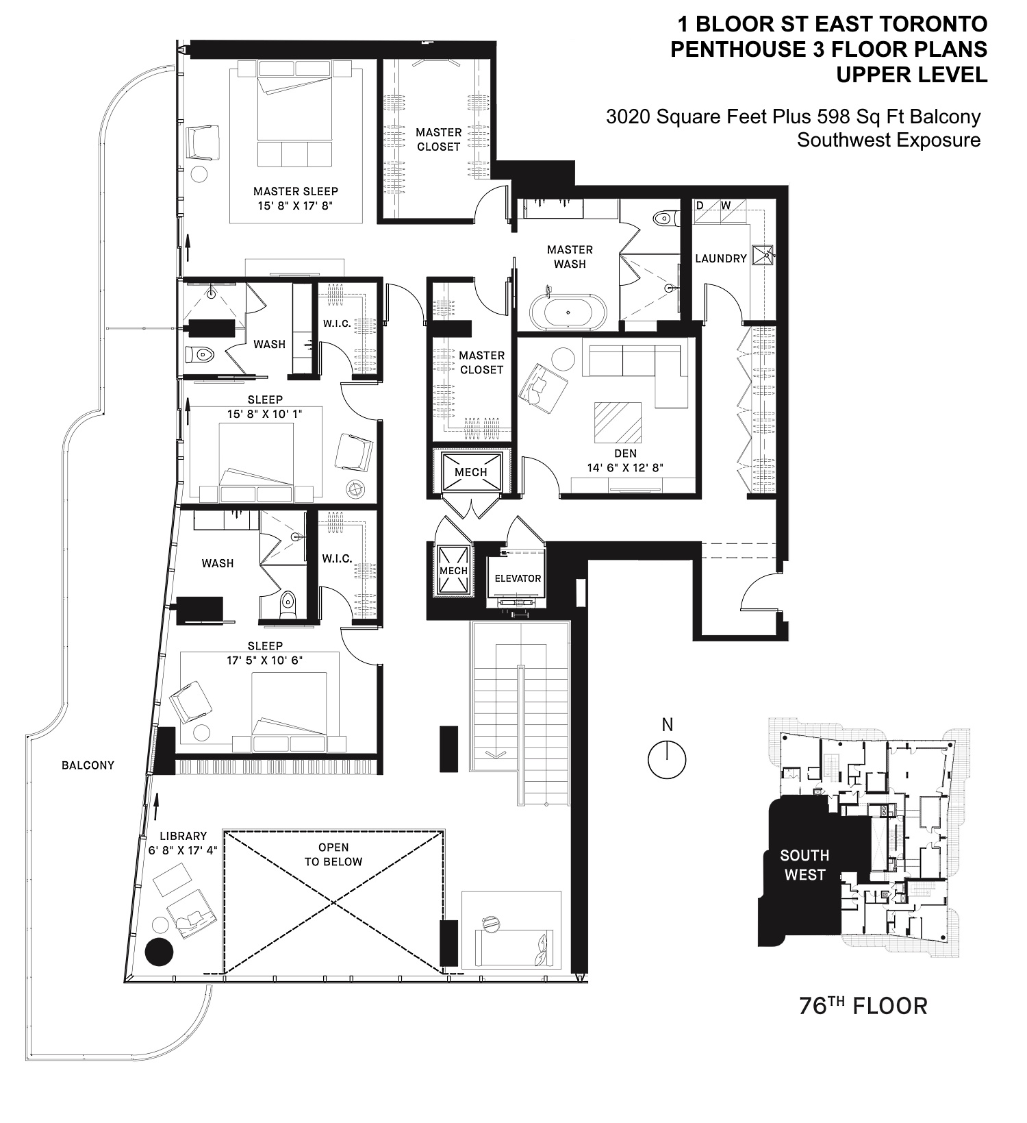 One Bloor St East Toronto Penthouse Floor Plans 3 Bedroom Top Floor ...
