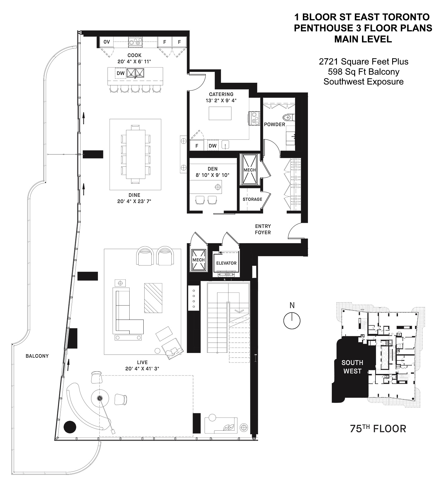 One Bloor St East Toronto Penthouse Floor Plans 3 Bedroom Top Floor ...